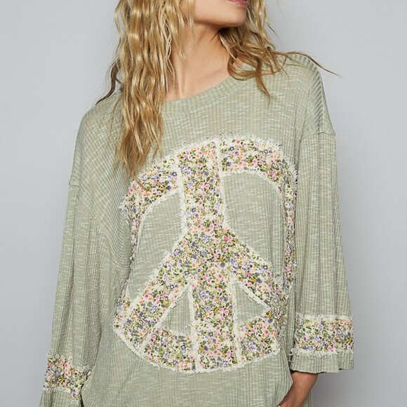 POL | Tops | Ptl7 Pol 34 Sleeve Roomy Fit Top In Jersey With Contrast ...